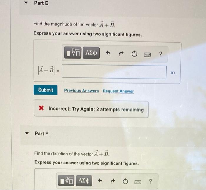 Solved Part C Find the magnitude of the vector B = (-2.5 m | Chegg.com Solved Part C Find the magnitude of the vector B = (-2.5 m | Chegg.com