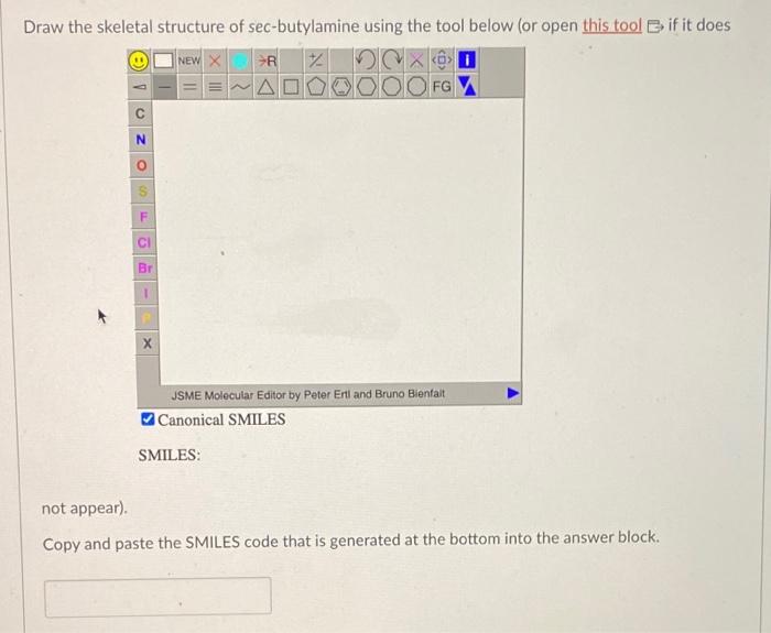 Solved Draw the skeletal structure of sec-butylamine using | Chegg.com