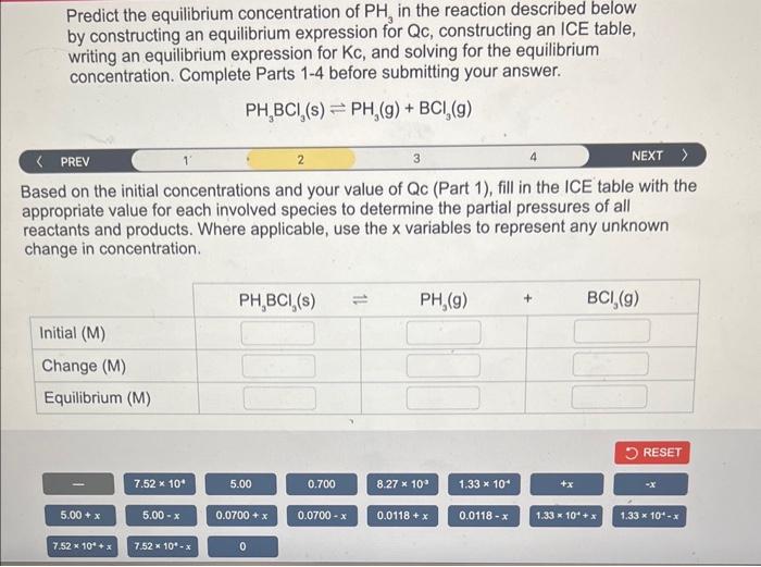 Solved Predict the equilibrium concentration of PH3 in the | Chegg.com
