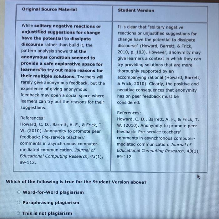 Solved Student Version Original Source Material There is a | Chegg.com