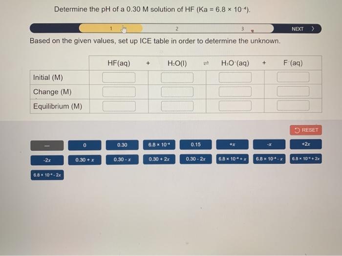 Solved Determine the pH of a 0.30 M solution of HF (Ka = | Chegg.com