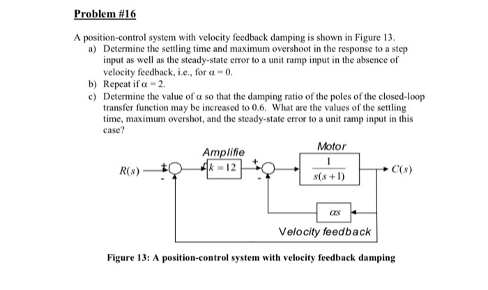 Solved Problem #16 A position-control system with velocity | Chegg.com