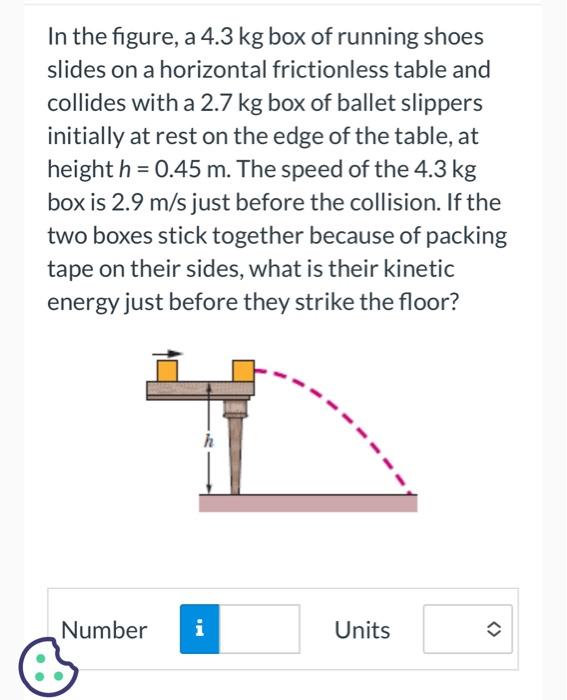 Solved In the figure, a 4.3 kg box of running shoes slides | Chegg.com