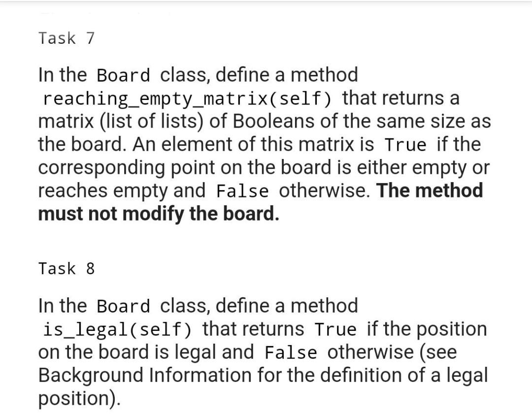 Solved In the Board class, define a method | Chegg.com