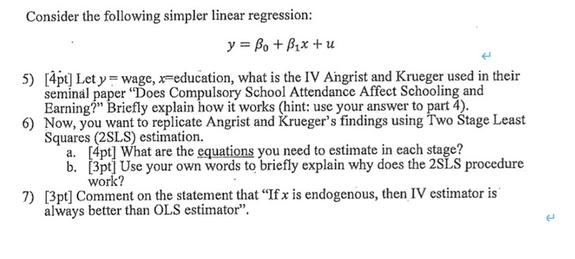 Solved Consider the following simpler linear regression: y = | Chegg.com Solved Consider the following simpler linear regression: y = | Chegg.com