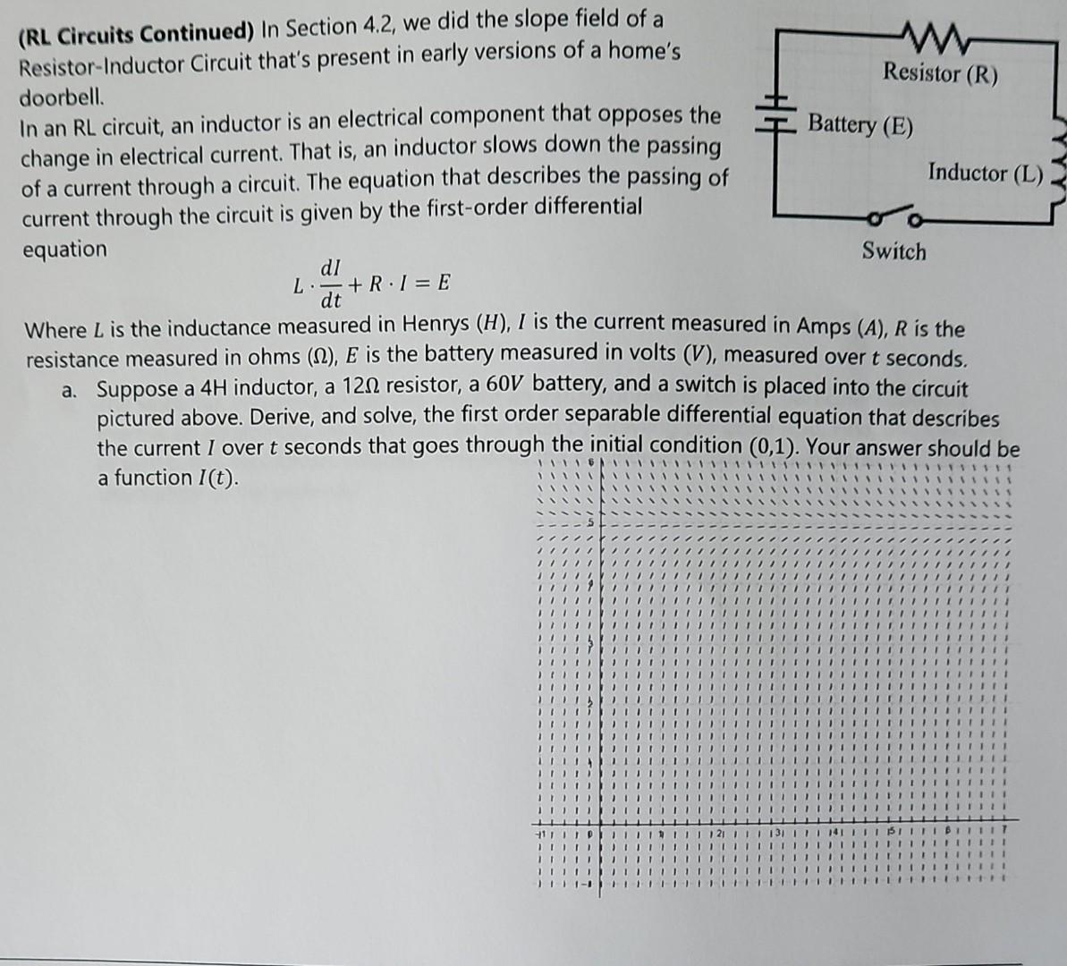 Solved (RL Circuits Continued) In Section 4.2, we did the | Chegg.com