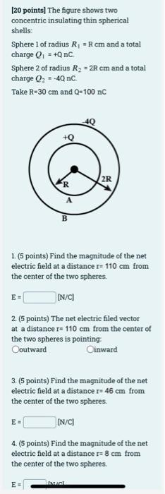 Solved [20 points] The figure shows two concentric | Chegg.com