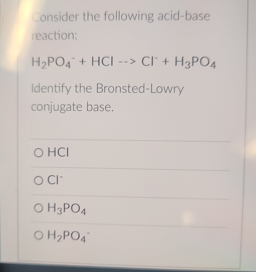 Solved consider the following acid-base | Chegg.com