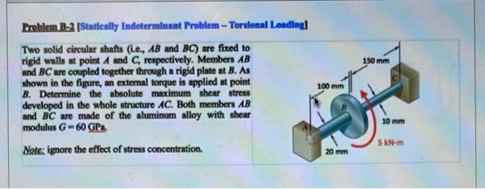 Solved Problem B-2 [Statically Indeterminant Problem - | Chegg.com