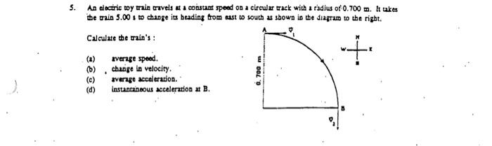 Solved J 5. An electric toy train travels at a constant | Chegg.com