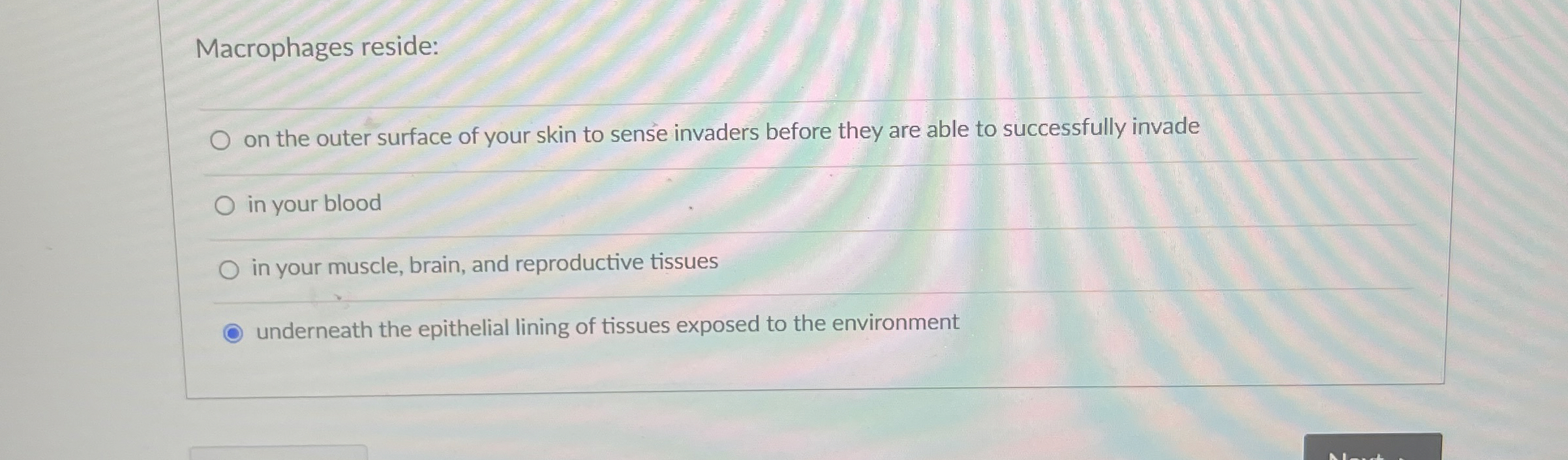 Solved Macrophages reside:on the outer surface of your skin | Chegg.com