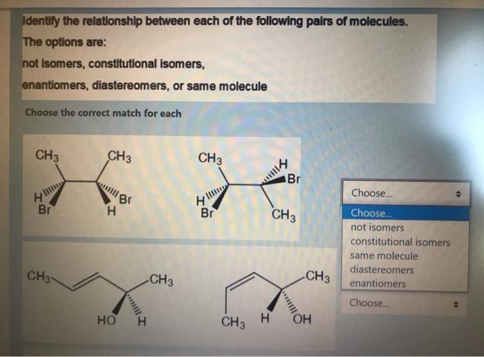 Solved Identify the relationship between each of the | Chegg.com
