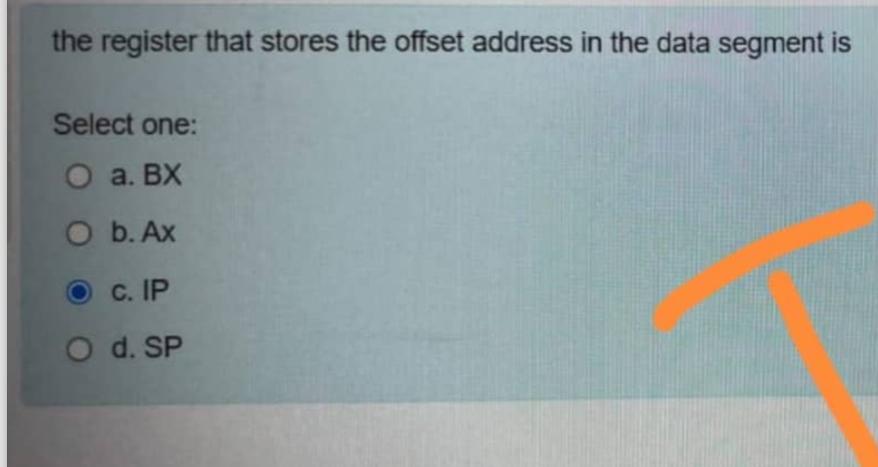 Solved the register that stores the offset address in the | Chegg.com
