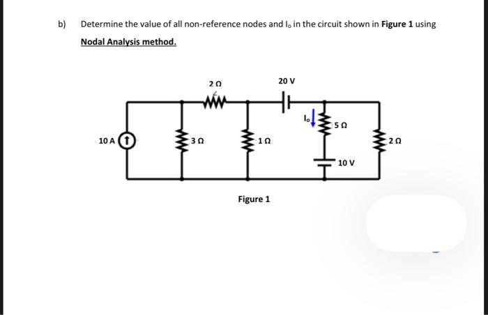 Solved b) Determine the value of all non-reference nodes and | Chegg.com