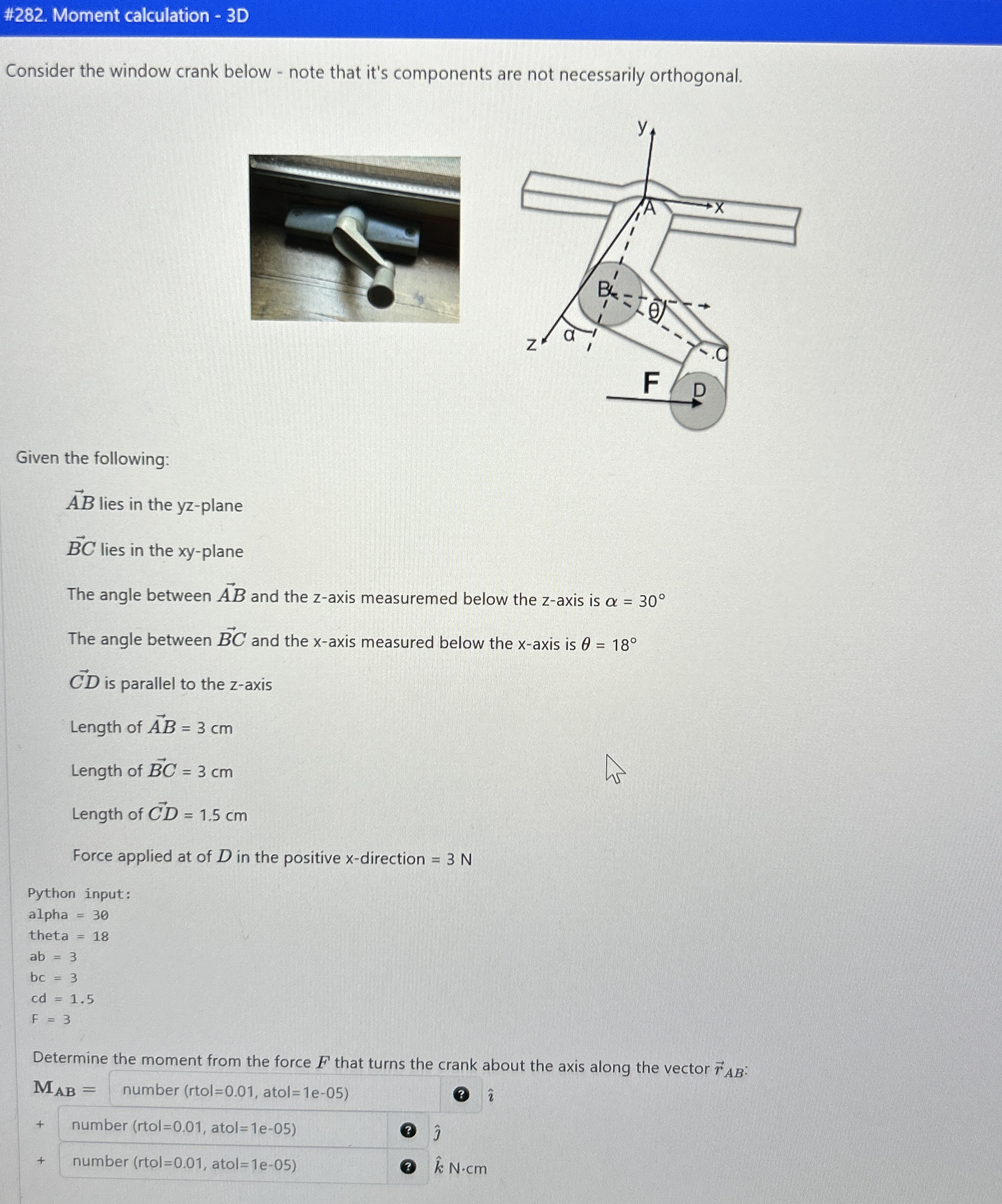 Solved IN PYTHON CODE: Consider the window crank below - | Chegg.com