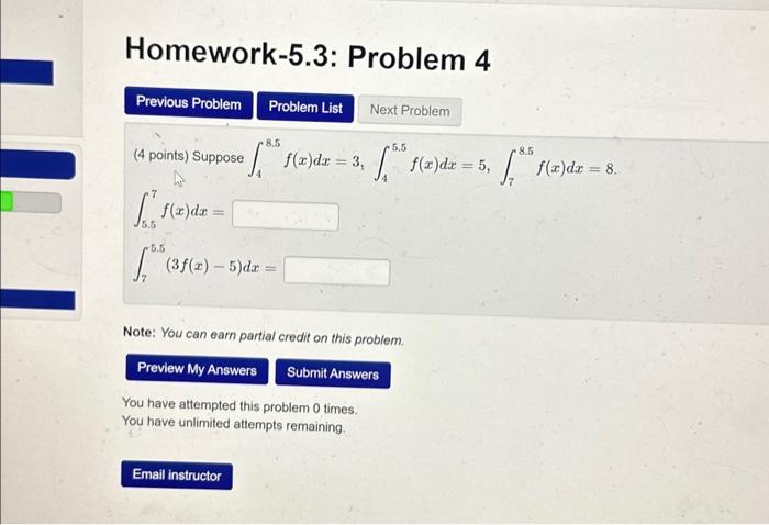 Solved Homework-5.3: Problem 4 Previous Problem (4 points) | Chegg.com