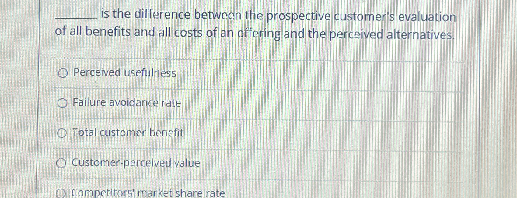 Solved is the difference between the prospective customer's | Chegg.com