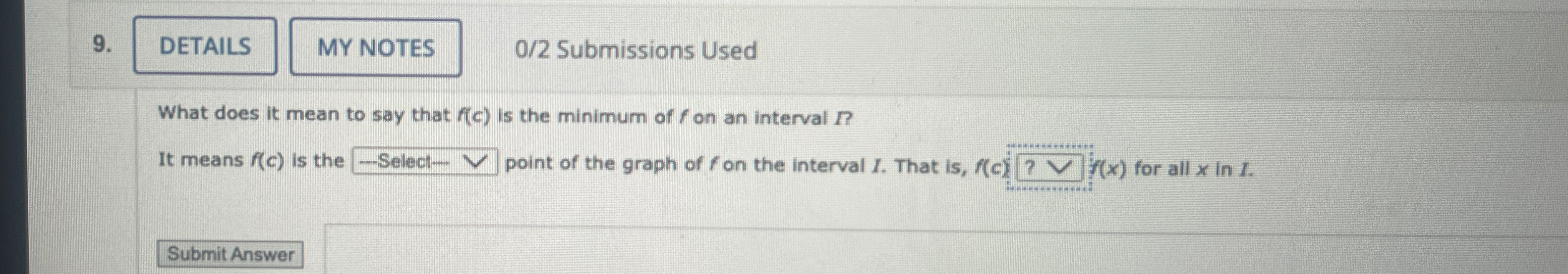 Solved 0/2 ﻿Submissions UsedWhat does it mean to say that | Chegg.com