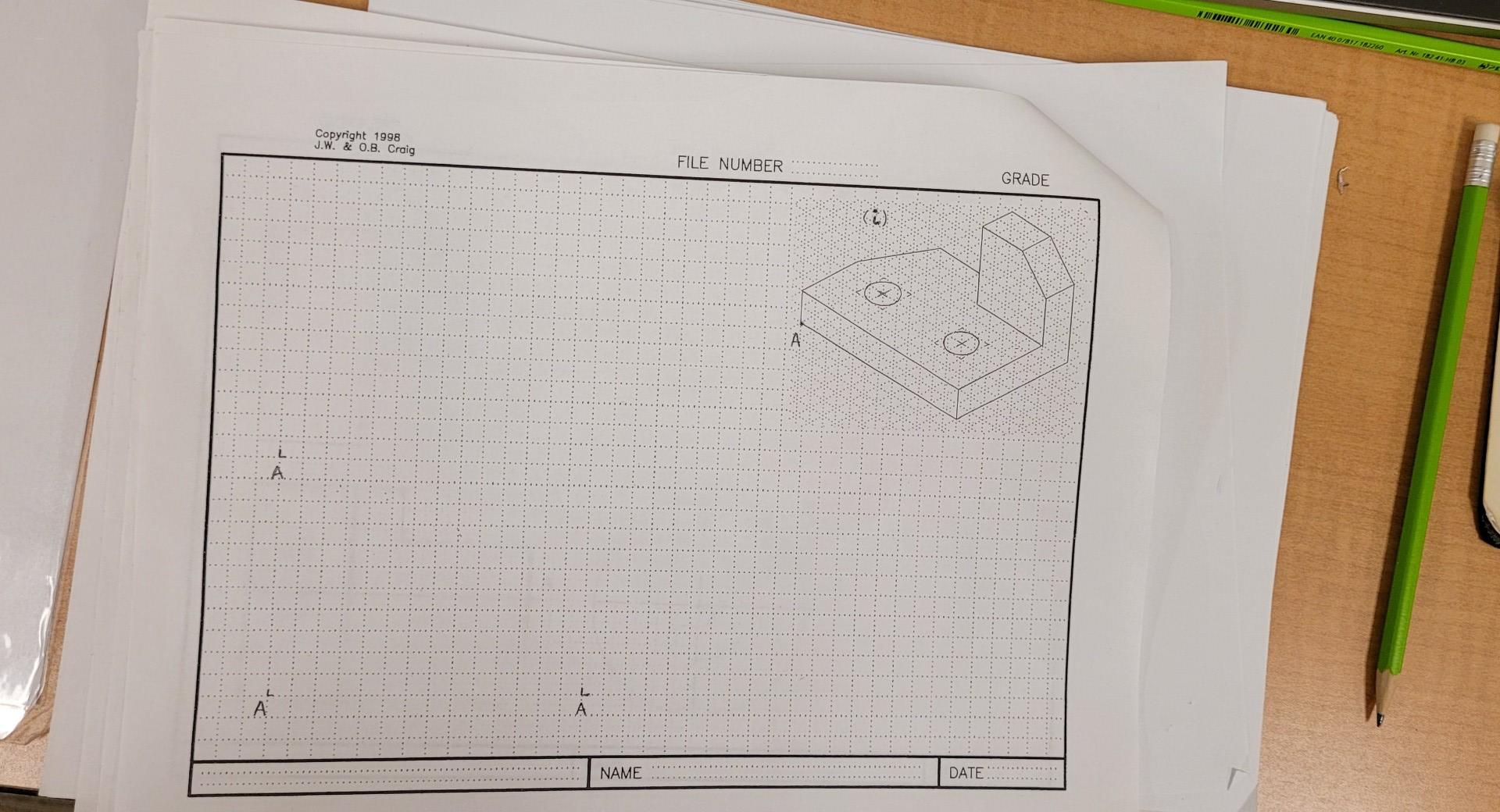 Solved construct the orthographic view( front , top, and | Chegg.com