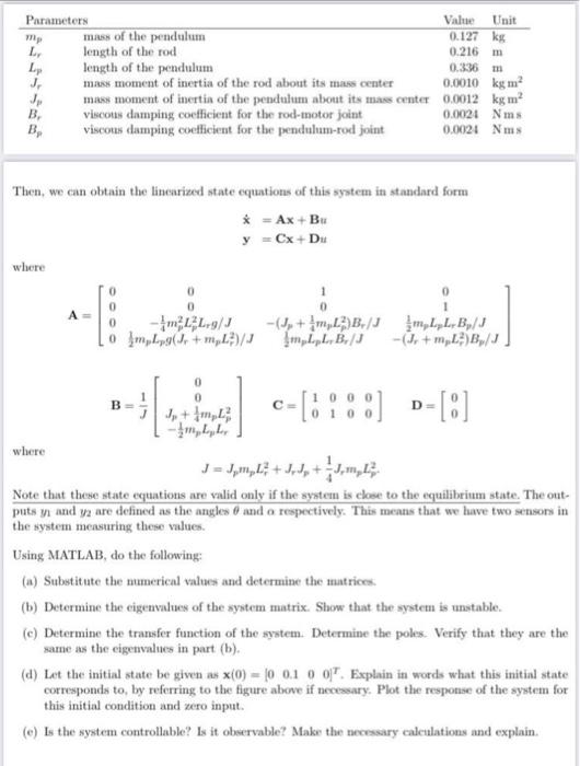 Solved Then, we can obtain the linearized state equations of | Chegg.com