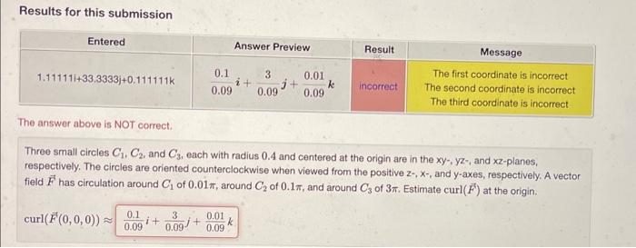 Solved Results for this submission The answer above is NOT | Chegg.com