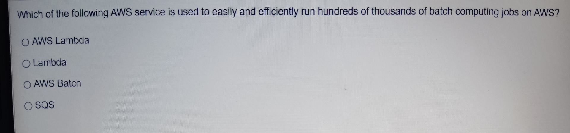 Solved Which of the following AWS service is used to easily | Chegg.com