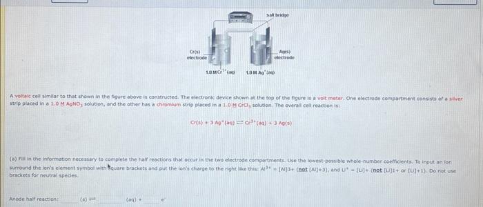 Solved cr(s)+3A4(nθ)→c3+(∞)+3A(s) brackets for neutral | Chegg.com