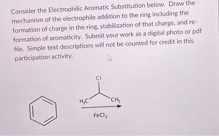 Solved Consider the Electrophilic Aromatic Substitution | Chegg.com