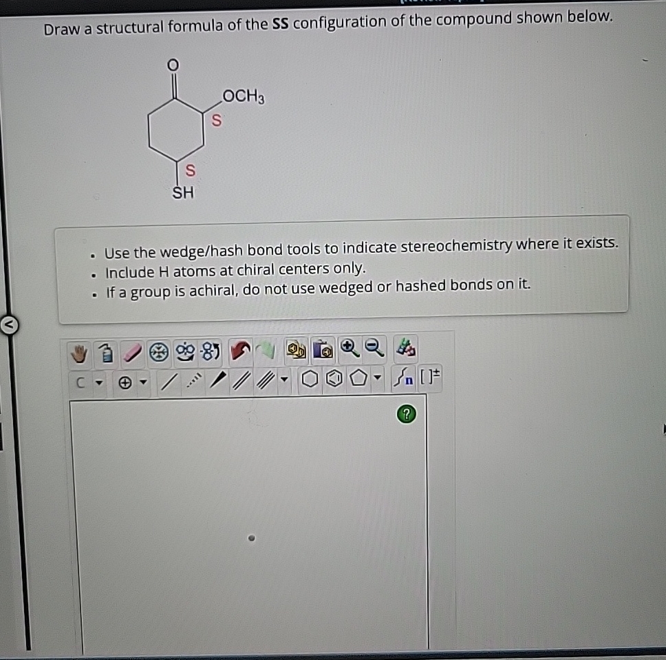Draw a structural formula of the SS configuration of | Chegg.com