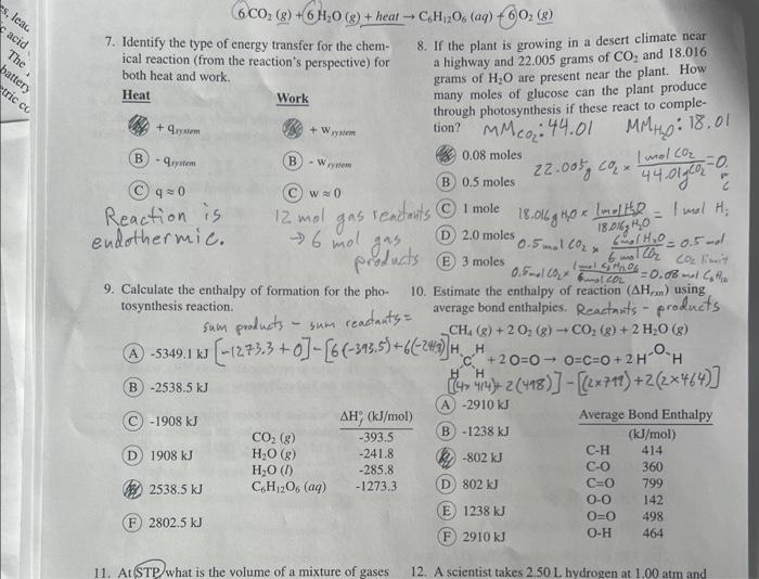Solved why is question 9 sum products - sum reactants but | Chegg.com