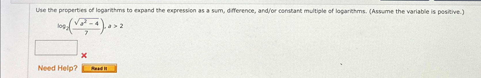 Solved Use the properties of logarithms to expand the | Chegg.com