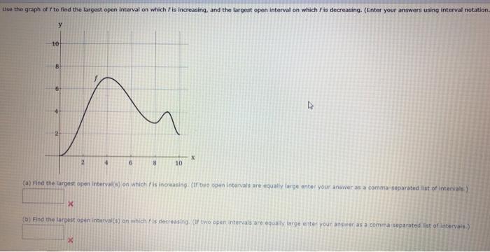 Solved Use the graph off to find the largest open Interval | Chegg.com