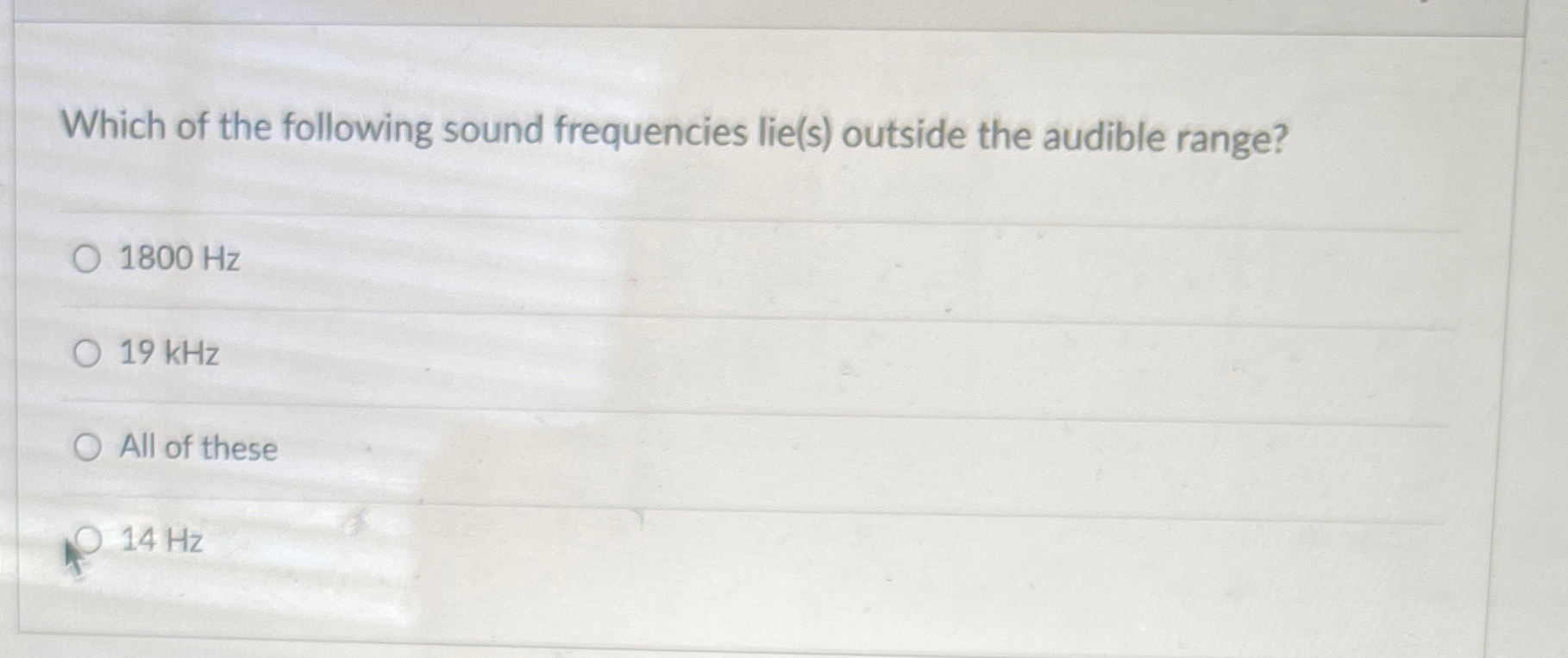 Solved Which of the following sound frequencies lie(s) | Chegg.com