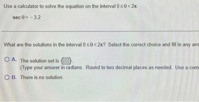 Solved Use a calculator to solve the equation on the | Chegg.com