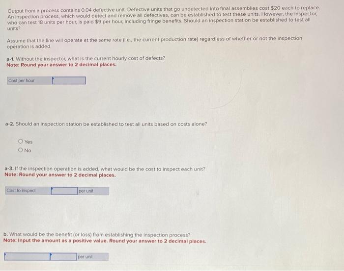 Solved Output from a process contains 0.04 defective unit. | Chegg.com