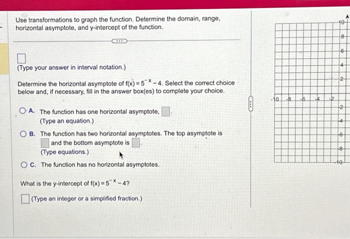 Solved Use transformations to graph the function. Determine | Chegg.com