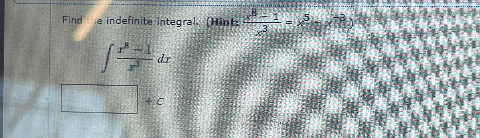 Solved Find the indefinite integral. (Hint: | Chegg.com