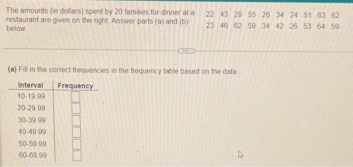 Solved (a) Fill in the correct frequencies in the frequency | Chegg.com