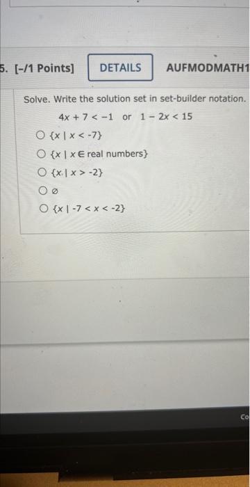 Solved Solve. Write the solution set in set-builder | Chegg.com