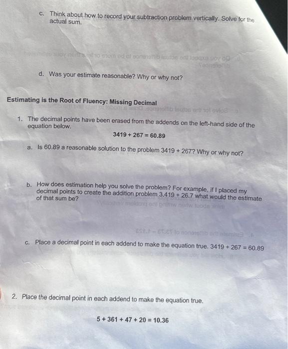 Solved a. How did you estimate the difference, what strategy | Chegg.com