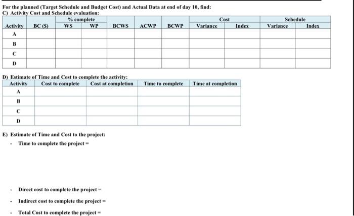 Q\#1) For the following Target Schedule: Target | Chegg.com