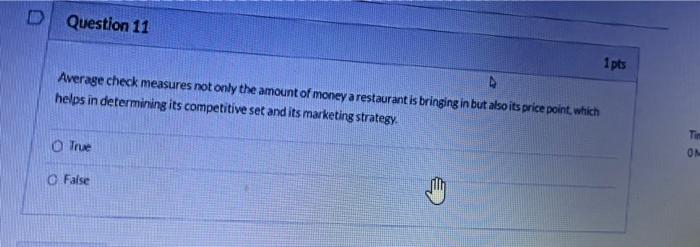 Solved Average check measures not only the amount of money a | Chegg.com