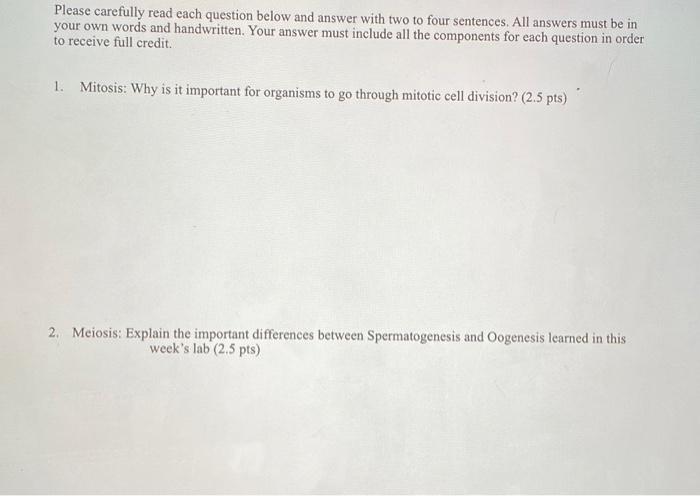 Solved Please carefully read each question below and answer | Chegg.com