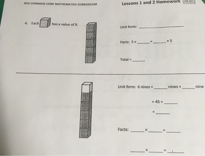 Solved NYS COMMON CORE MATHEMATICS CURRICULUM Lessons 1 and | Chegg.com
