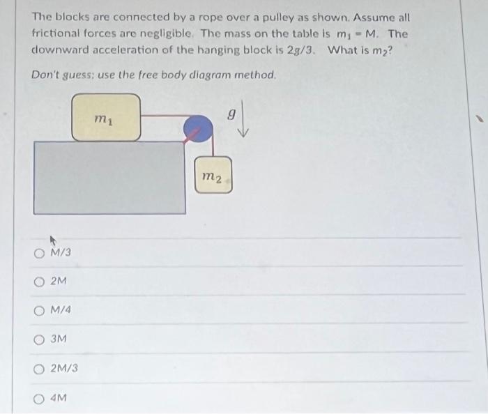 Solved The blocks are connected by a rope over a pulley as | Chegg.com