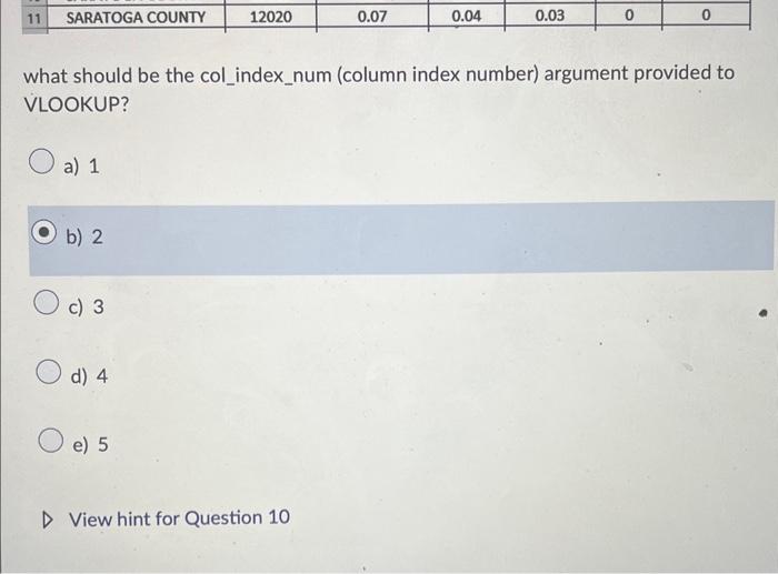 Solved The VLOOKUP function in Excel will find a known value | Chegg.com