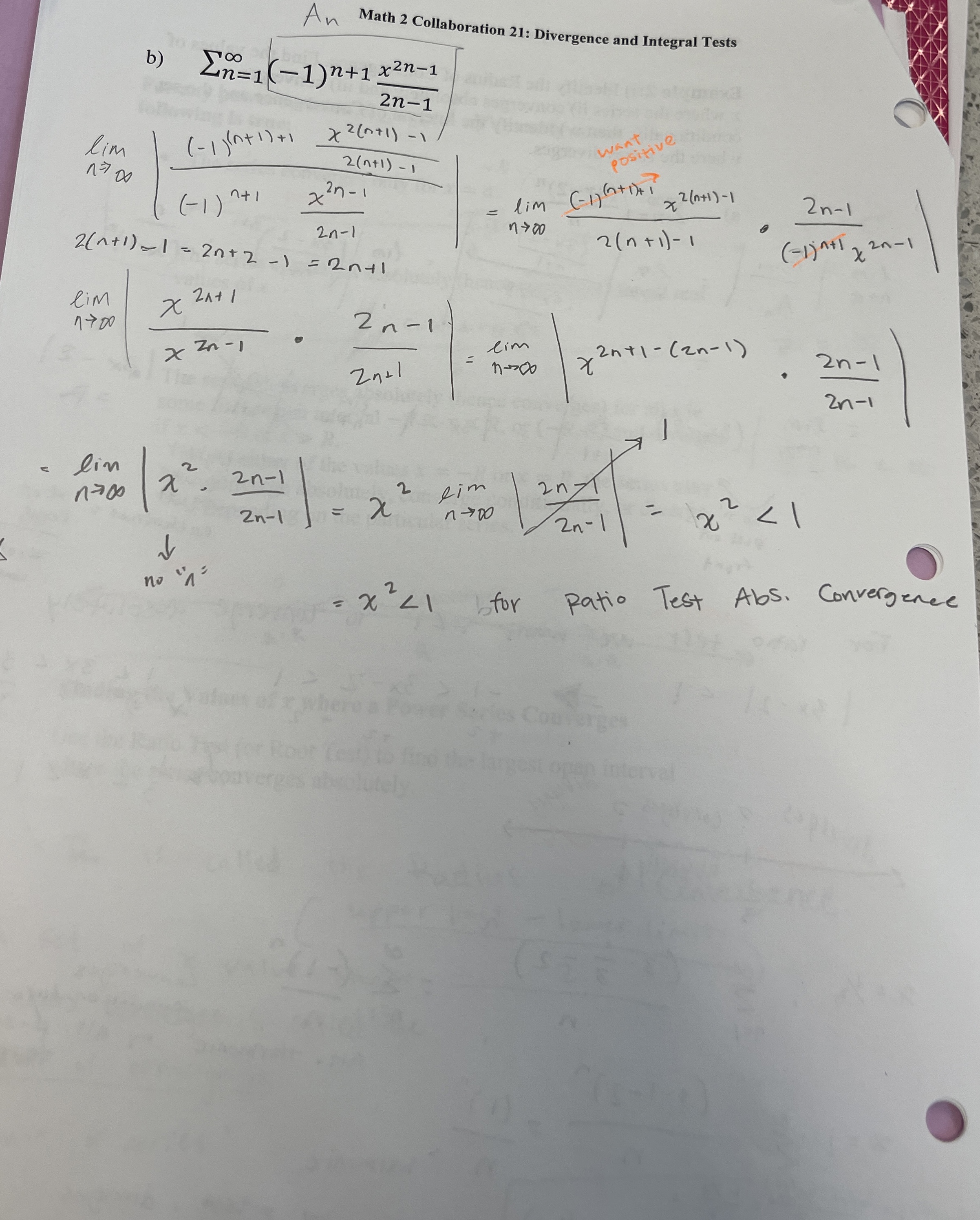 Solved An Math 2 ﻿Collaboration 21: Divergence and Integral | Chegg.com