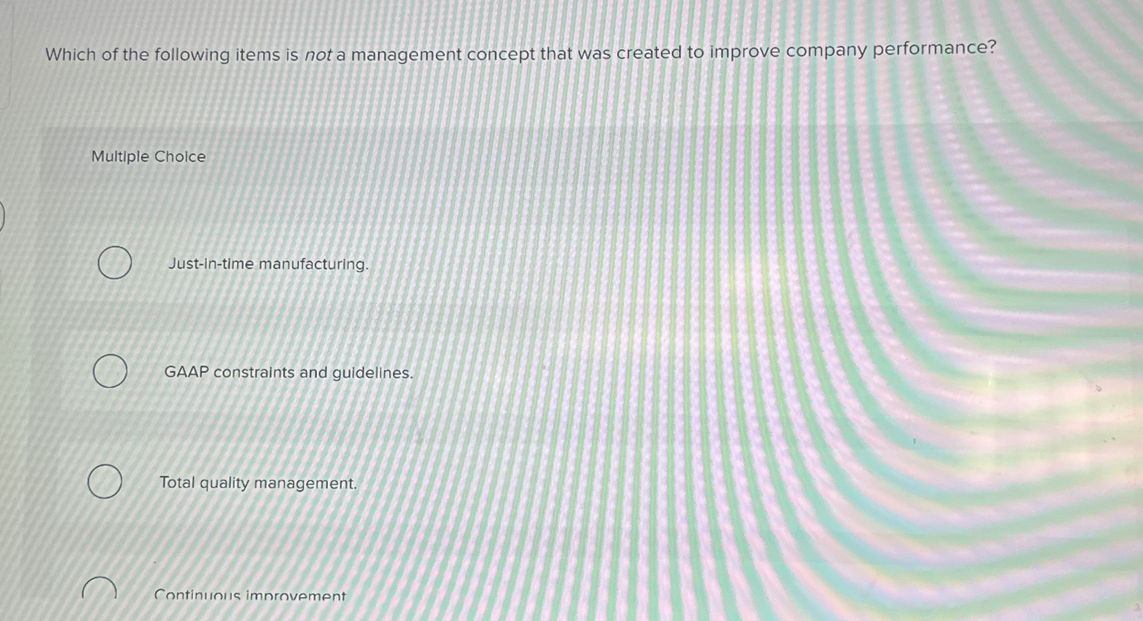 Solved Which of the following items is not a management | Chegg.com