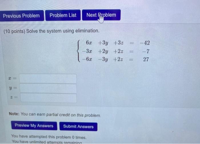 Solved Previous Problem Problem List Next Problem (10 | Chegg.com