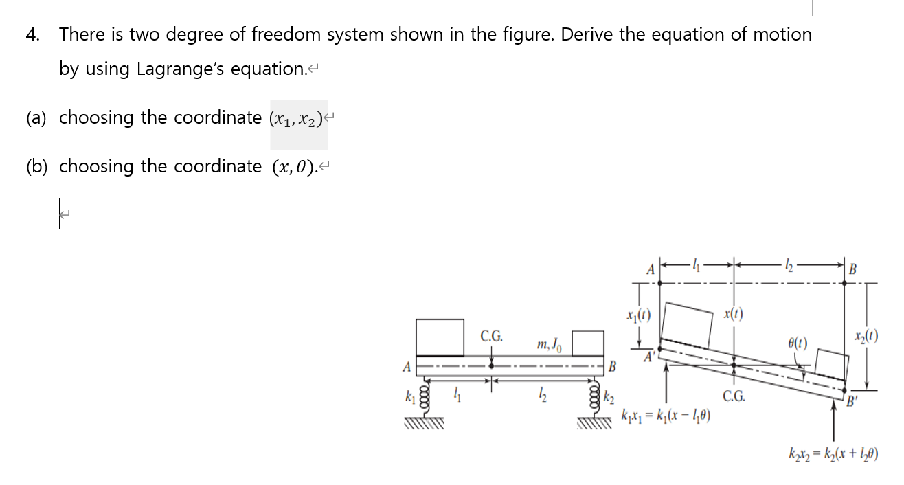 Solved There is two degree of freedom system shown in the | Chegg.com
